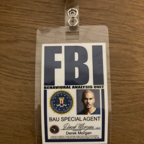 Criminal Minds TV Show Derek Morgan FBI ID Badge Card Cosplay Costume ...