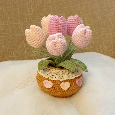 Father's Day Giftcrochet Flower for Men Carnations Tulipshandmade ...