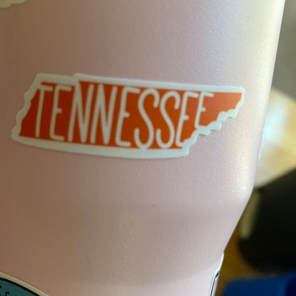 Minimal Tennessee State Vinyl Sticker, Custom Stickers, Tennessee ...