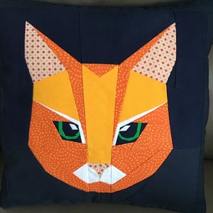 FPP Cat Face Quilt Block - Etsy