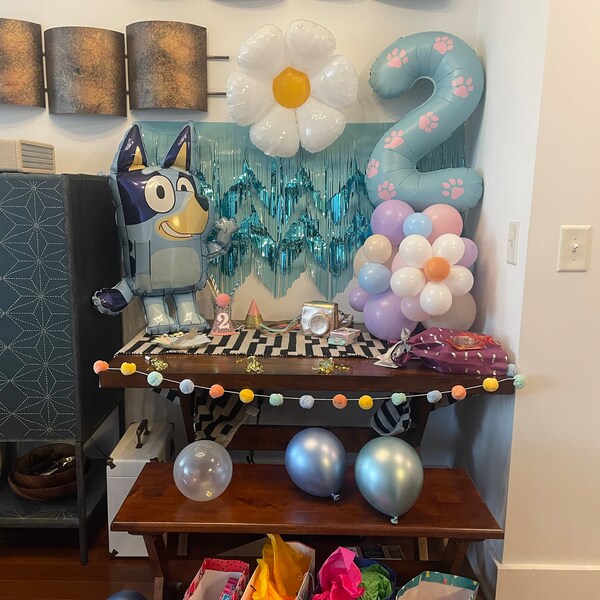 Bluey Number Balloon Tower | Giant 32" Inch Light Blue Balloon ...