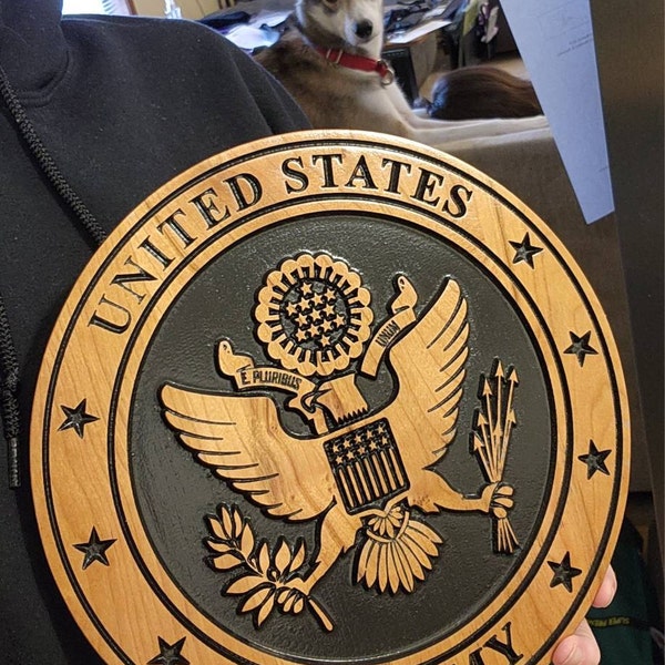 U.S. Army Wall Wood Carved Plaque, U.S. Army Wall Art ,veteran Decor ...