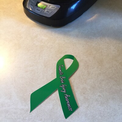 Traumatic Brain Injury Awareness Ribbon Vinyl Wall Decal or Car Sticker ...