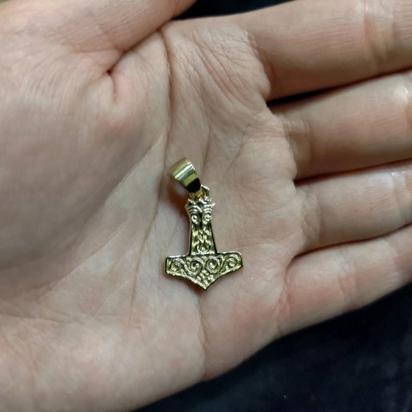 Solid, Gold, 14k, Yellow, Cross, Ragnar, Ragnars Cross, Pendant, Amulet ...