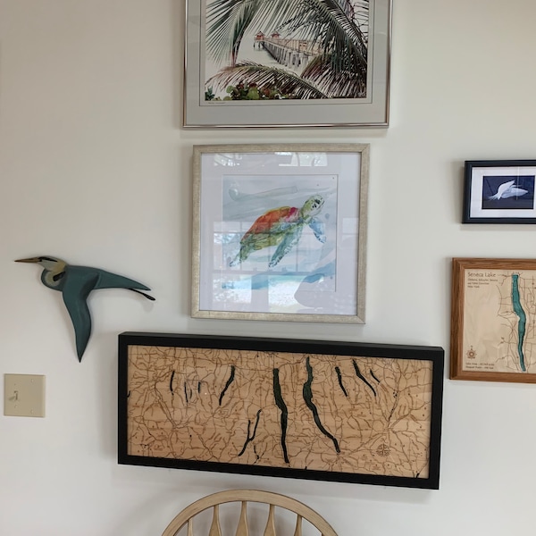 Finger Lakes, NY Wood Carved Map - Etsy