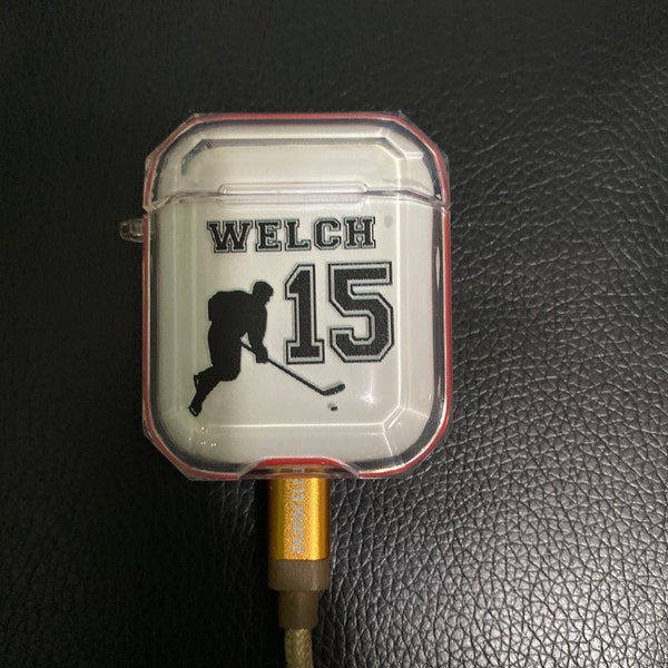 Protective Customized Sports AirPod Case Hockey Name and Number Airpods ...