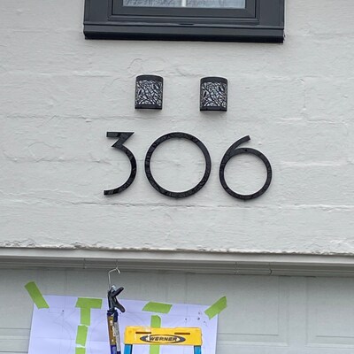 12 Inch Large Modern House Numbers Architectural Home Address Sign Art ...