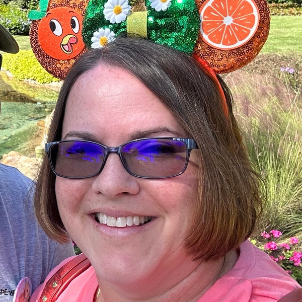 Orange Garden Bird Mouse Ears Headband With Bow & Flowers for All Ages ...