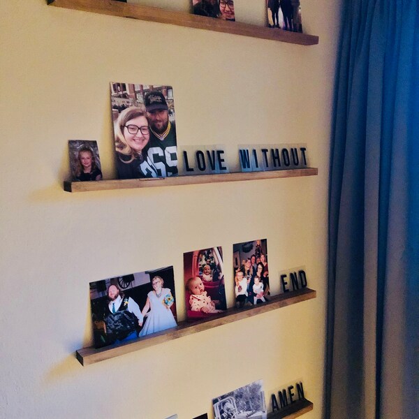 Letter Ledge Set | Wooden Ledges With Acrylic Letters | Statement ...