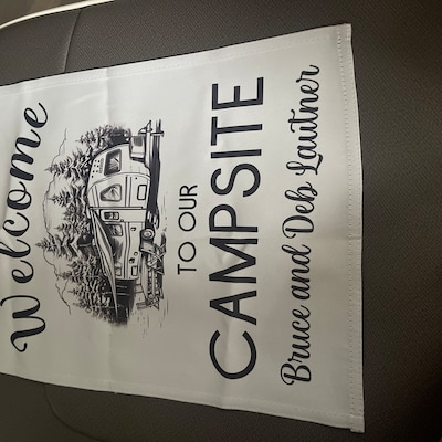 Welcome to Our Campsite Personalized Garden Flag Custom Camping Flag ...