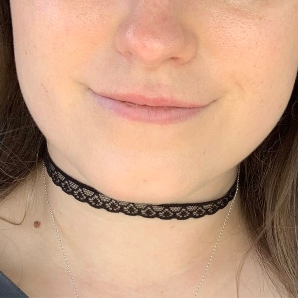 Stretch Extra Wide 35mm Black Double Sided Plush Velvet Choker, Black ...