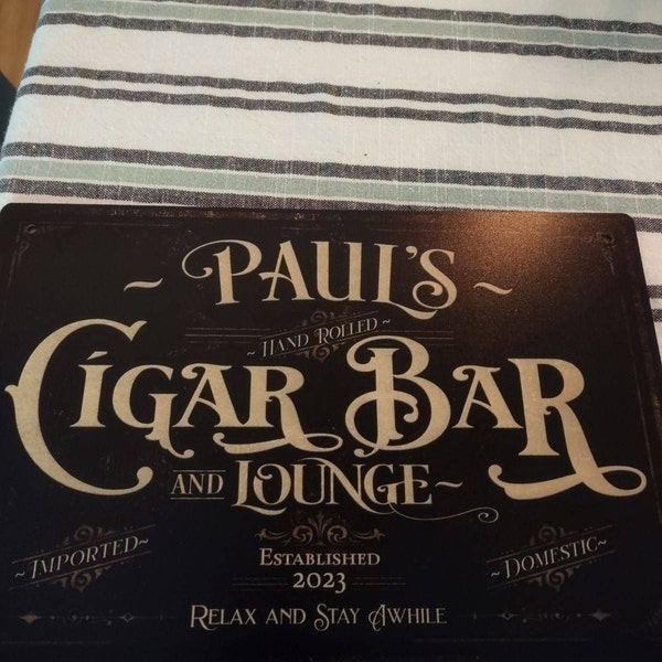Personalized Cigar Bar Sign | Cigar Bar and Lounge Sign | Cigar Lounge ...