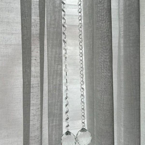 10 Ft Crystal Glass Beads Chain Octagon Beads Garland of Clear ...