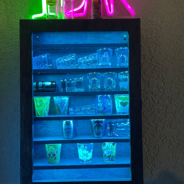 Shot Glass Display Lighted, Shot Glass Display Case With Door, Shot ...