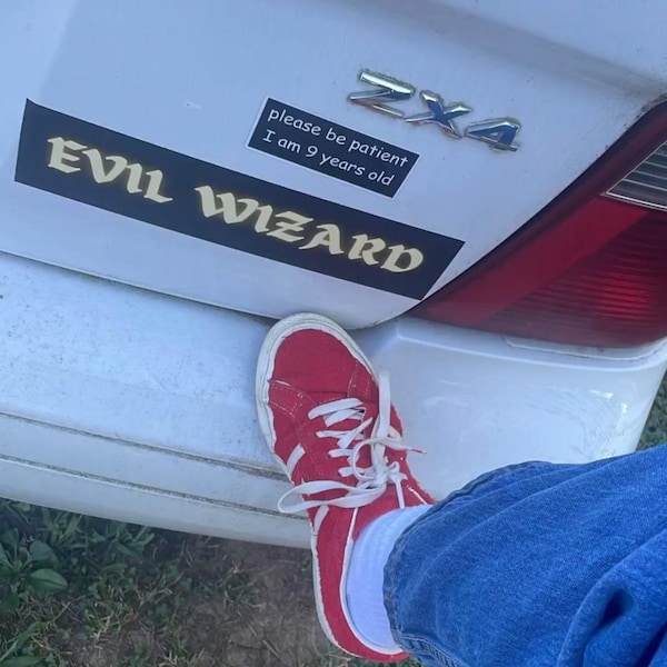 Wizard Bumper Sticker Funny, Cute Car Sticker Decals, Cursed Bumper ...