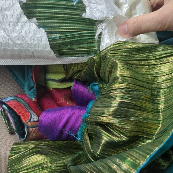 Blue Gradient Satin Fabric 1 Meter Gradual Color Change Cloth Sewing ...