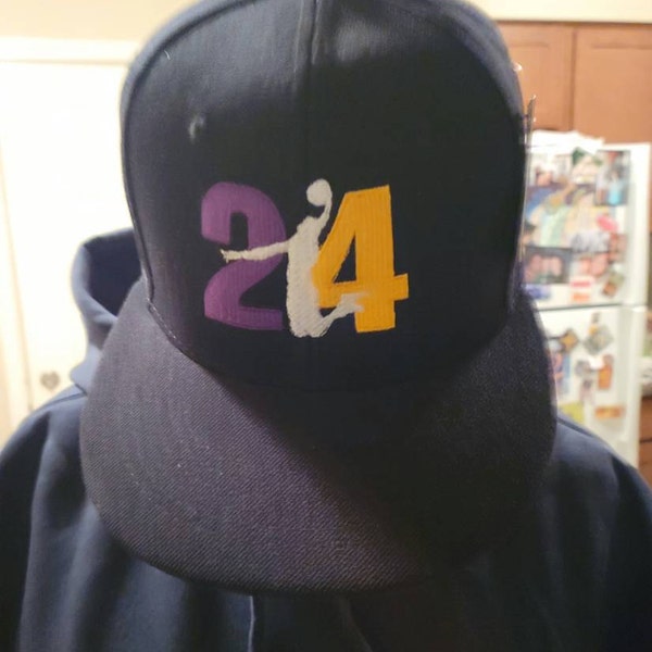 24 Number Player Silhouette New Adjustable Snapback Cap Hat - Etsy