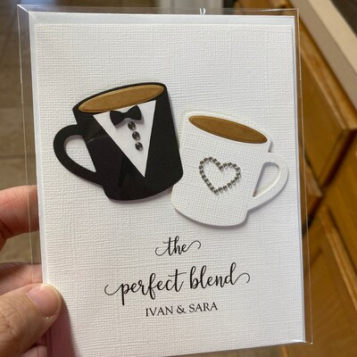 Handmade Wedding Card Bride & Groom Coffee Theme Mr. and - Etsy