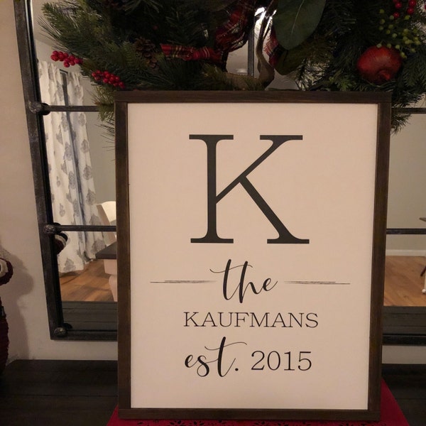 Last Name Letter Sign | Established Sign | Family Name Wood Sign | Home ...