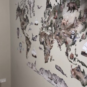 Military World Map Wall Decal for Boys, Decor for Kids' Room: Military ...