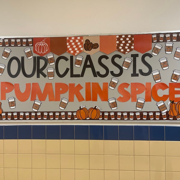 Pumpkin Spice Bulletin Board | Pumpkin Latte Bulletin Board | Digital ...