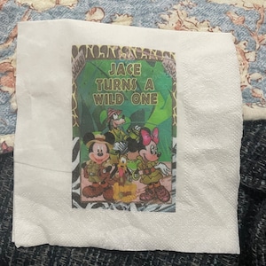 Set of 50 Personalized Birthday Party Napkins Photo Napkins Custom ...