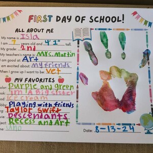 End of School Year Poem Gift From Teacher to Student, Handprint Art ...