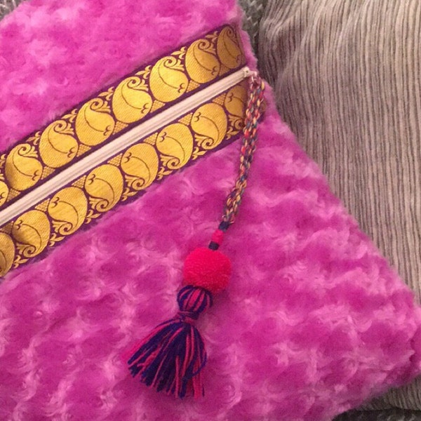 Pink Orange Tie Back - Pair of Two Large Tassels Tie Back - Bohemian ...