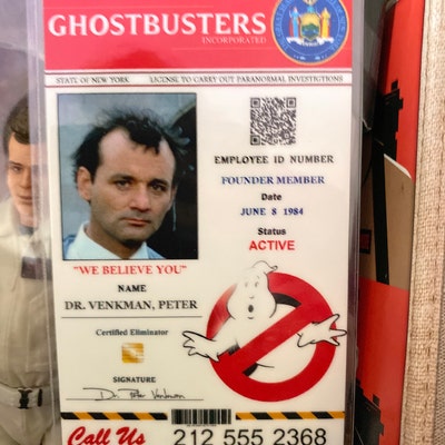 Ghostbusters 1984 Peter Venkman I.D. Badge B3G1F - Etsy UK