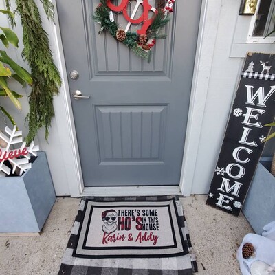 Custom Door Mat, Personalized Welcome Mat, Block Cut Out Design Door ...