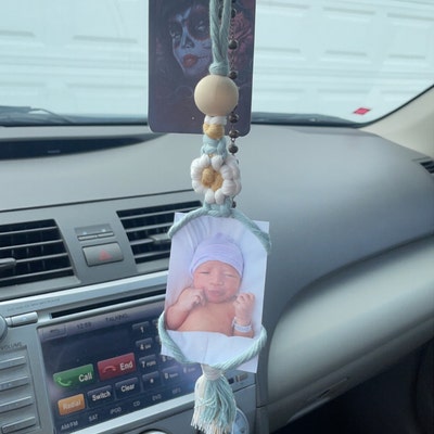 Daisy Instax Holder Car Charm// Macrame Instax Holder // Handmade Car ...