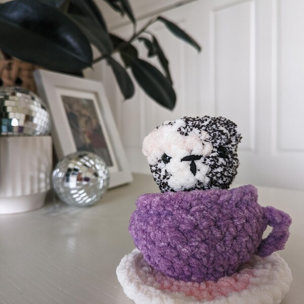 NO SEW Tabby Teacup Popping Desk Pal, PDF Pattern, Crochet Pop Pattern ...