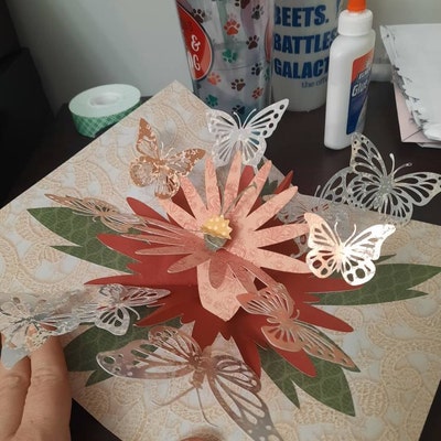 DIY Pop-up Butterfly explosion Card Template SVG and PDF Files for ...
