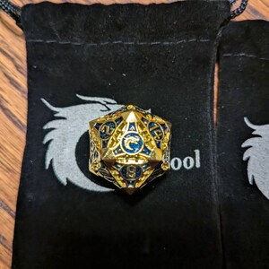 Dwarven Forged Ancient Gold Old School 7 Piece Dnd Rpg Metal Dice Set ...