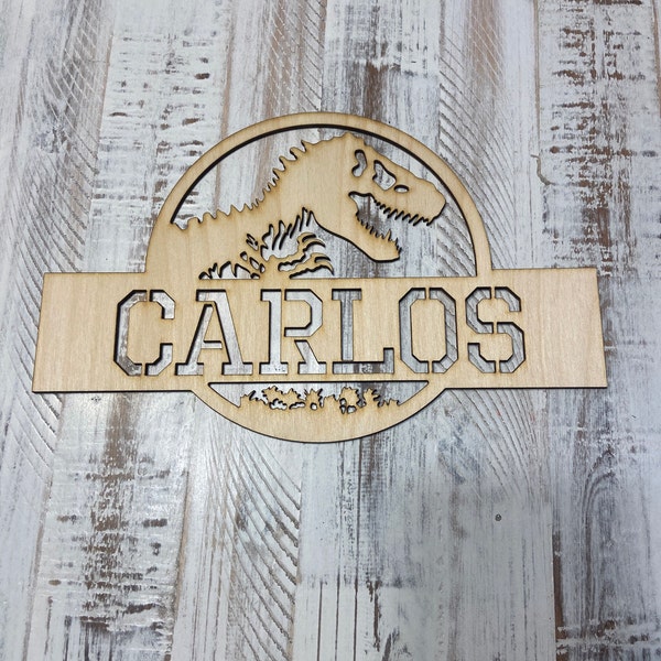 Personalized Wood Dinosaur Wall Sign Bedroom Door Sign - Etsy