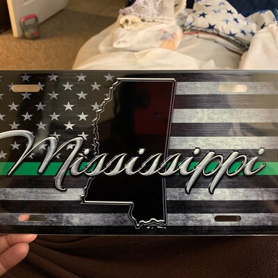 Mississippi License Plate, Custom License Plate Thin Line - Etsy