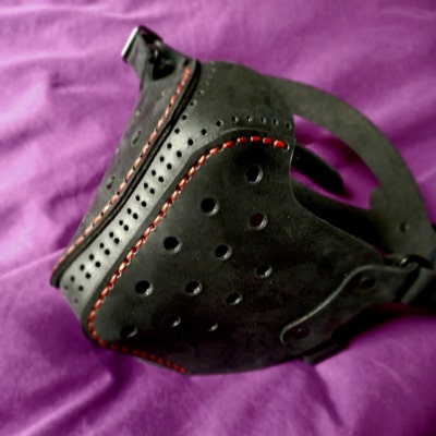 Handmade Hand Stitched Genuine Leather Steampunk Biker Face Mask, Mouth ...