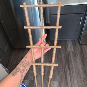 Jute Twine Wrapped Bamboo Indoor Plant Ladder Style Trellis - Etsy
