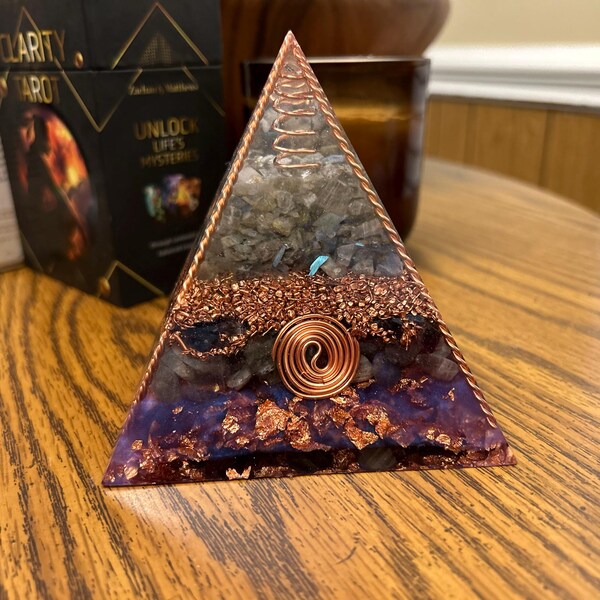 Cosmic Weaver Orgonite Pyramid | Meditation Tool | Energy Balancing ...