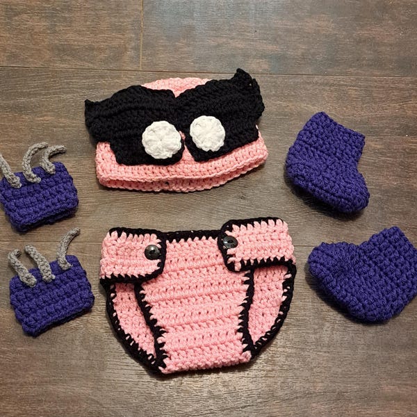 Deadpool Inspired Diaper Cover Set Photo Prop Newborn Baby's First ...