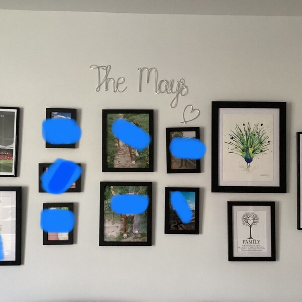 Wire Family Name Sign, Family Name Wall Artwire Typography, Wire Art ...