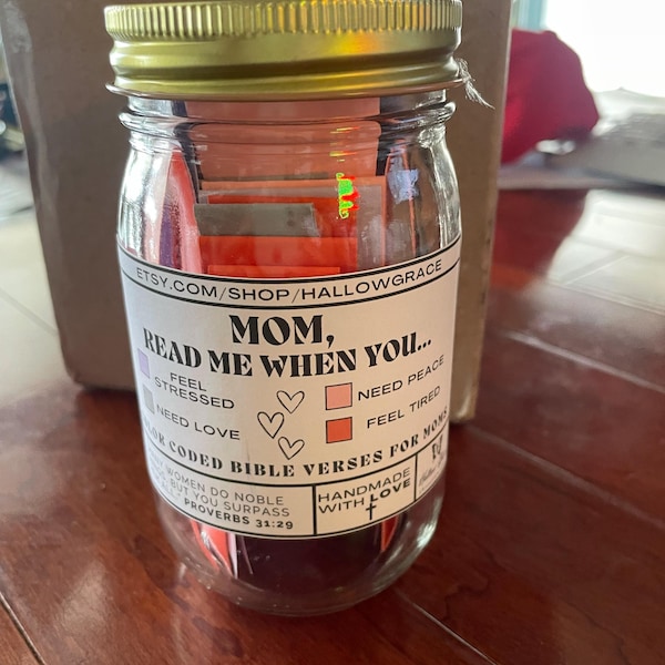 Mom Read Me When Jar, Bible Verse for Mother's, Emotions and Feelings ...