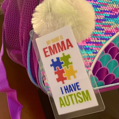 Autism Bag Tag Autism Alert Tag Personalized Bag Tag Autism - Etsy