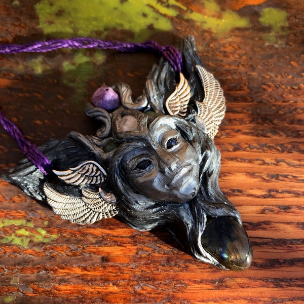 Eye of the Silver World Tree, Yggdrasil Amulet With Labradorite/ Norse ...