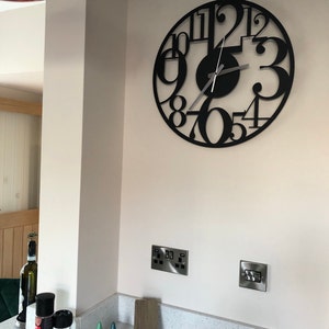 Corsiva Italic Numbers Metal Wall Clock 45cm Modern Designer | Etsy