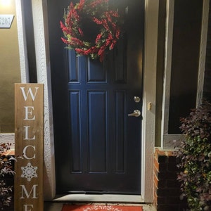 Christmas Welcome Sign Winter Porch Decor Let It Snow Sign Farmhouse ...