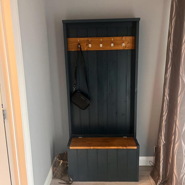 Solid Wooden Bench Seat Storage Unit Table - Etsy UK