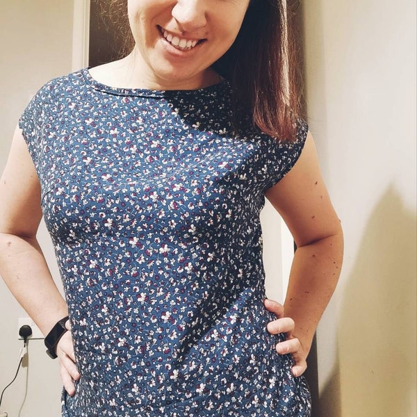 Basic Woven Cap Sleeve T-shirt/blouse - Easy to Sew PDF Sewing Pattern ...