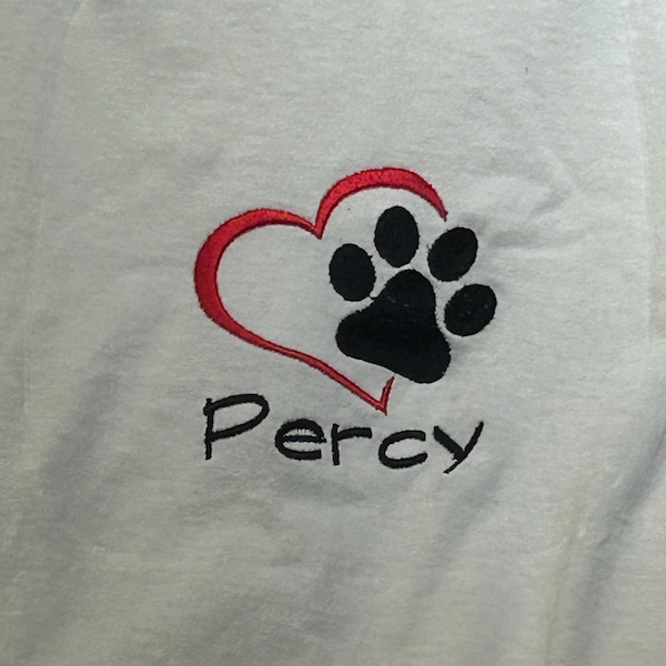 Paw With Heart Embroidery Design, 5 Sizes, Paw Dog Machine Embroidery ...