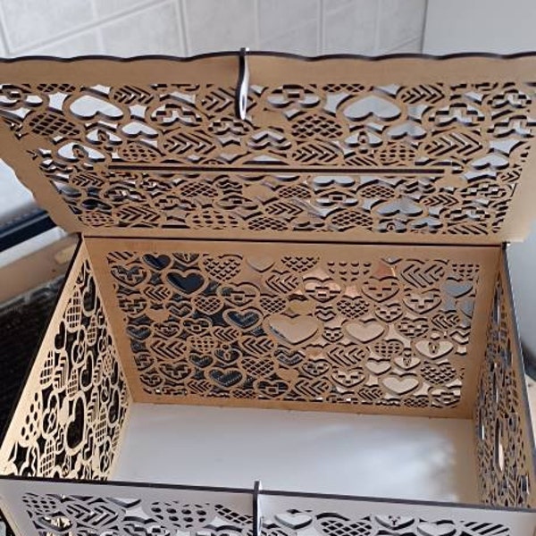 Decorative Wedding Gift Card Box Decoration Wooden Card Money Box Case ...